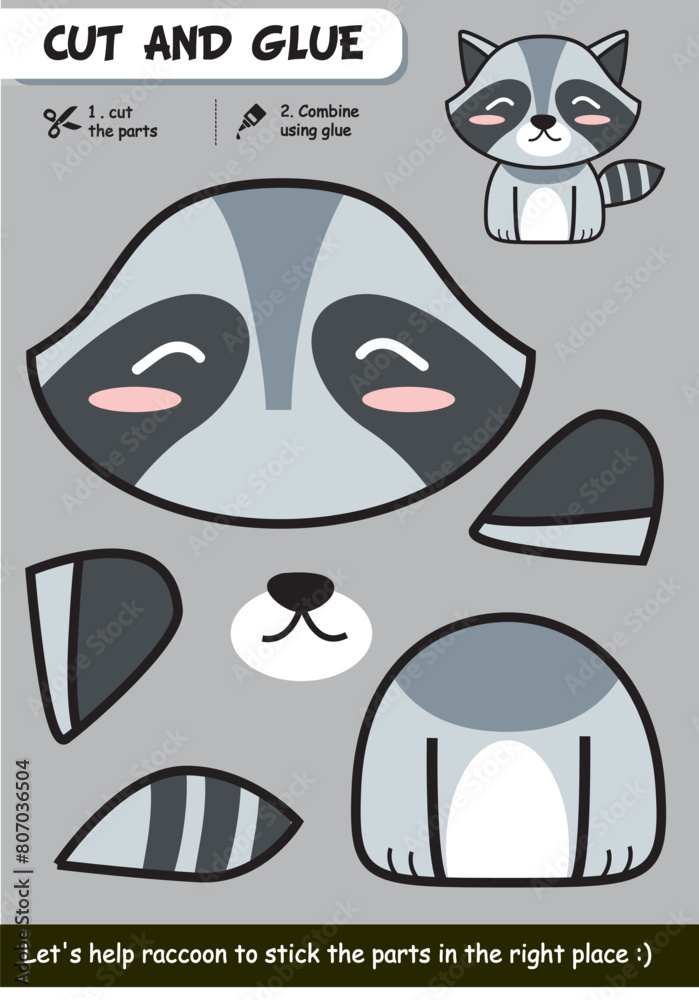 Educational paper craft game for children featuring a cute and simple ...