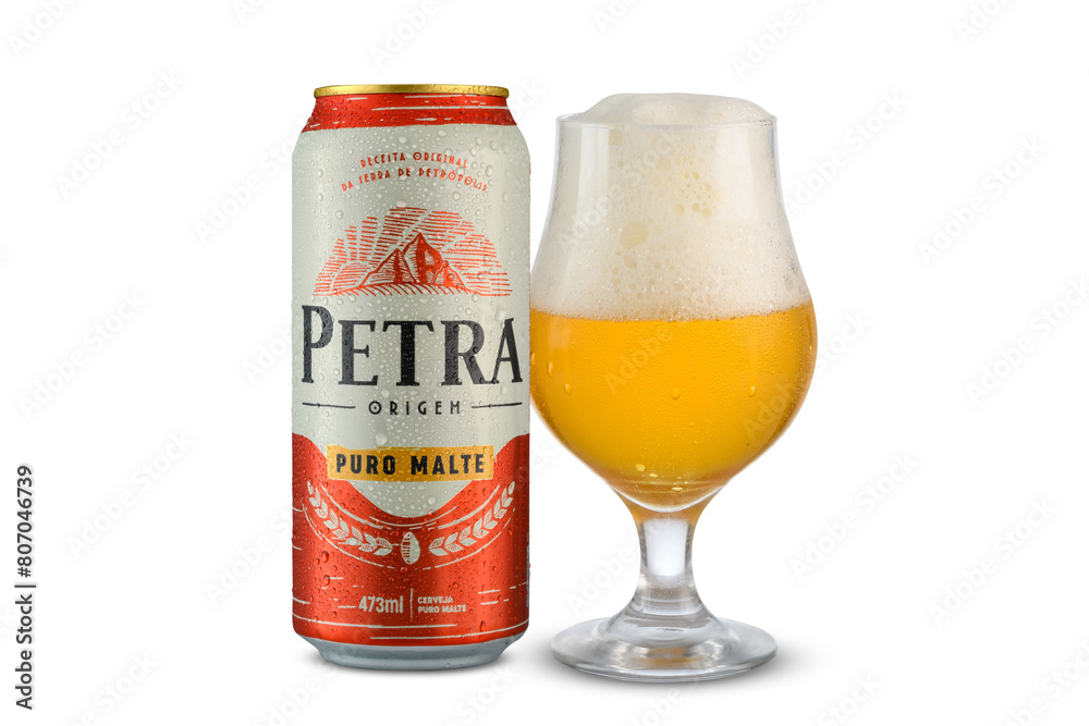 SÃO PAULO-BRAZIL, May 03, 2024 CERVEJA PETRA ORIGEM PURO MALTE 473ml ...