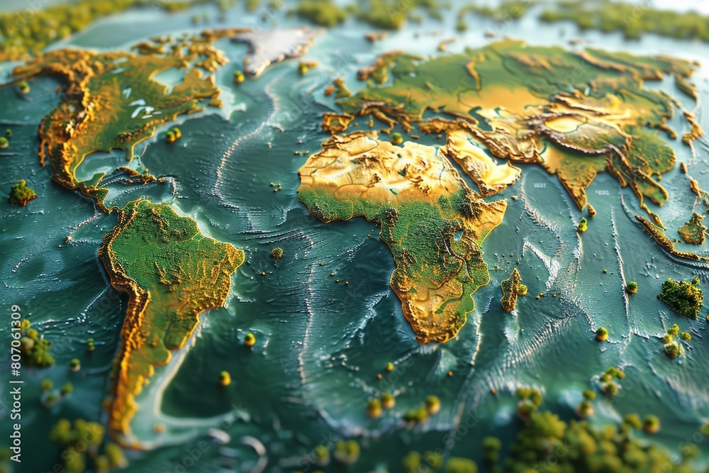 graphic design of an Africa map, highlighting its diverse geography and ...