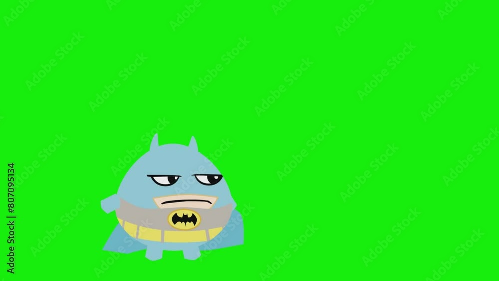 Vidéo Stock 2d animated character of Funny little blue Batman with a ...