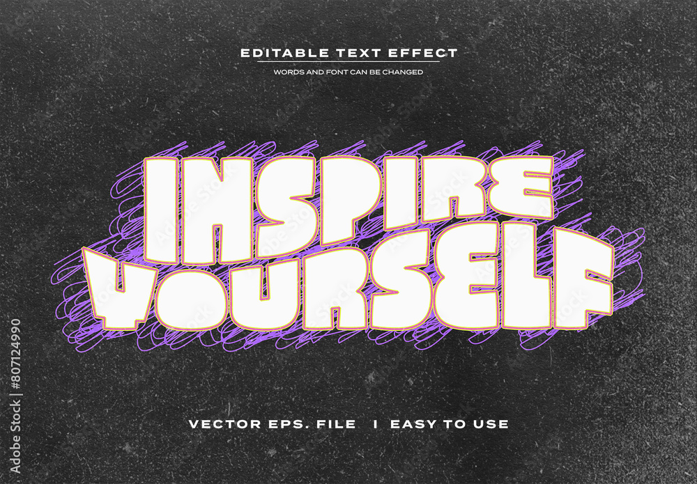 Wavy Scribbled Text Effect Stock Template | Adobe Stock