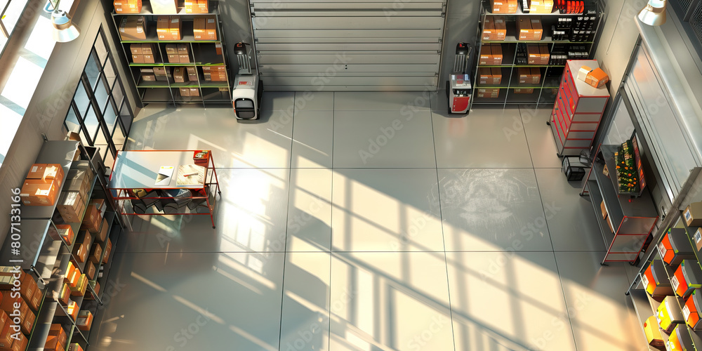 Delivery Pickup Area Floor: Displaying a designated area for delivery ...