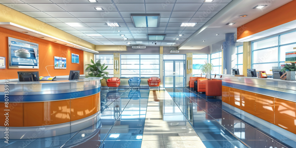 Customer Service Area Floor: Showing a designated area for handling ...