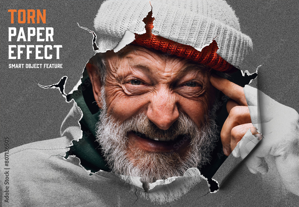 Torn Paper Effect with Generative AI Stock Template | Adobe Stock