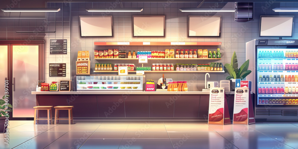 Mobile Ordering Pickup Area Floor: Displaying a designated area for ...