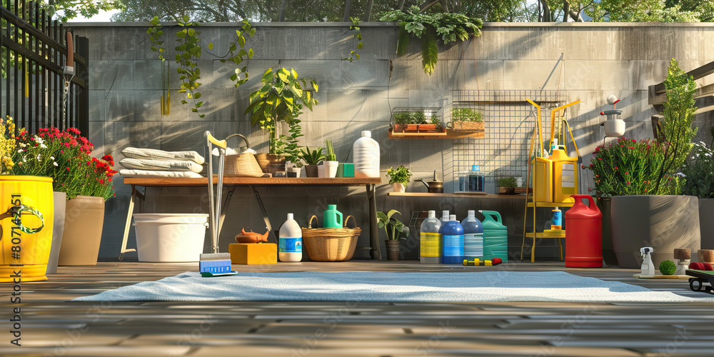 Outdoor Seating Maintenance Area Floor: Featuring a designated area for ...