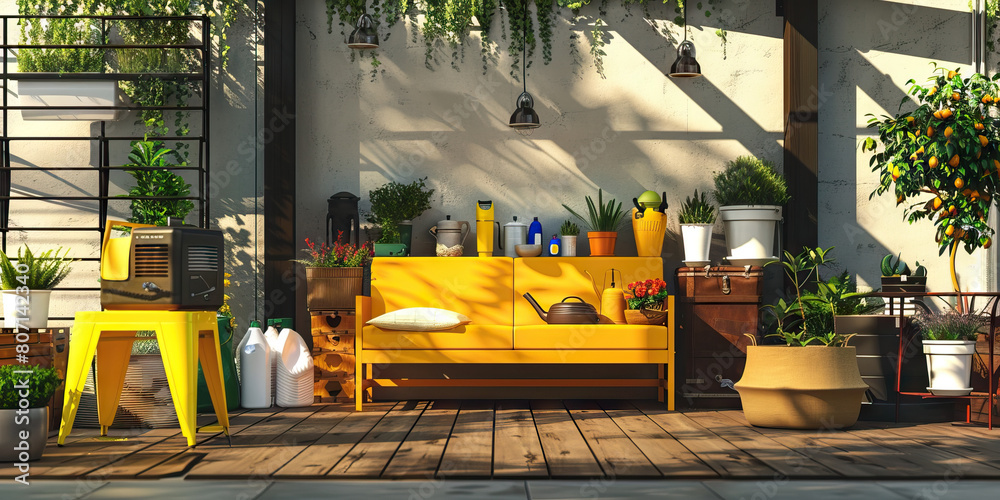 Outdoor Seating Maintenance Area Floor: Featuring a designated area for ...