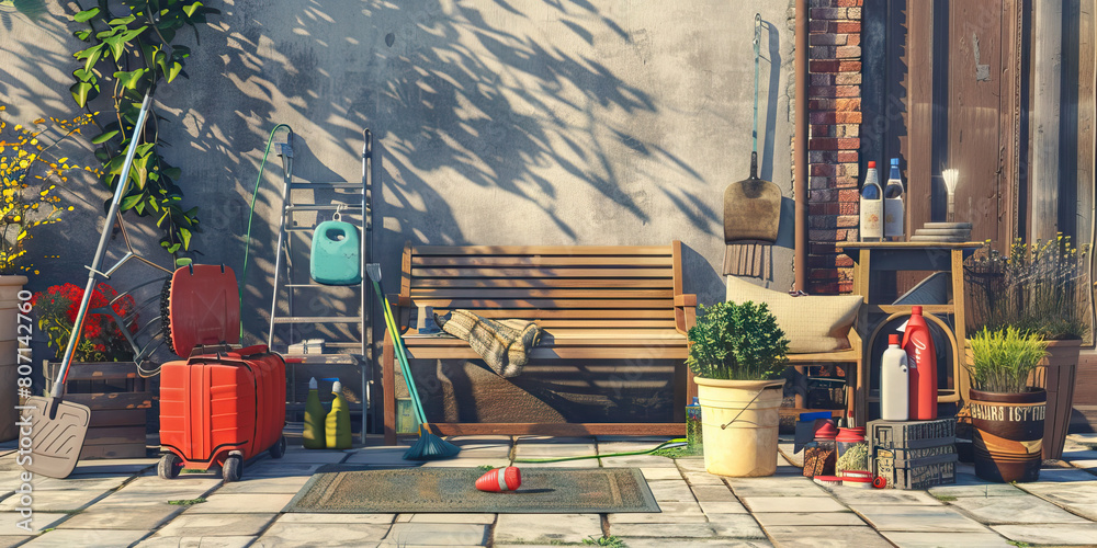 Outdoor Seating Maintenance Area Floor: Featuring a designated area for ...