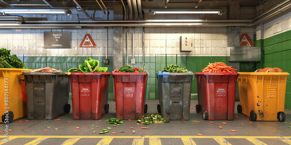 Food Waste Recycling Area Floor: Displaying a designated area for ...