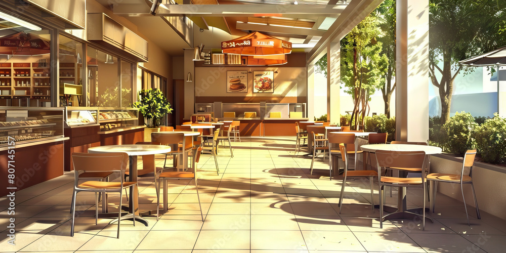 Outdoor Dining Service Area Floor: Displaying a designated area for ...