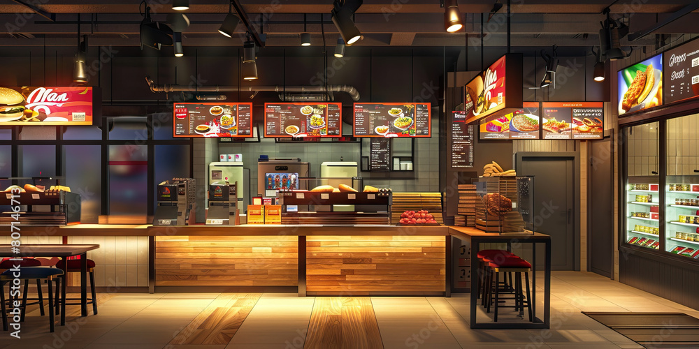 Menu Display and Pricing Area Floor: Displaying a designated area for ...