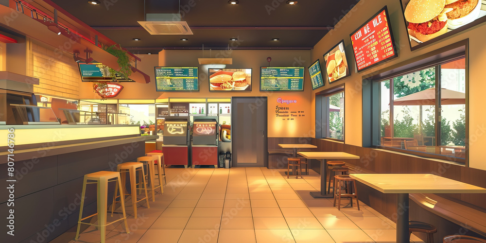 Menu Display and Pricing Area Floor: Displaying a designated area for ...