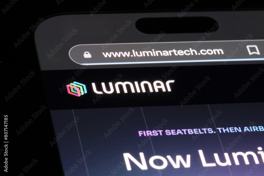 Shanghai,China-May 6th 2024: Luminar Technologies company brand logo on website. American ...