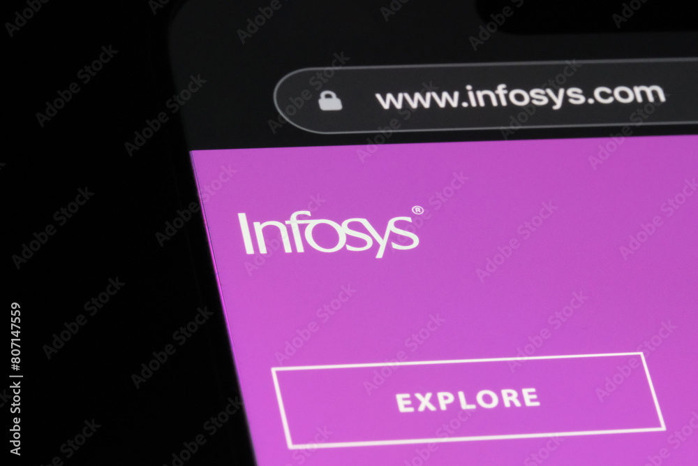 Shanghai,China-May 6th 2024: Infosys Limited company logo on website ...