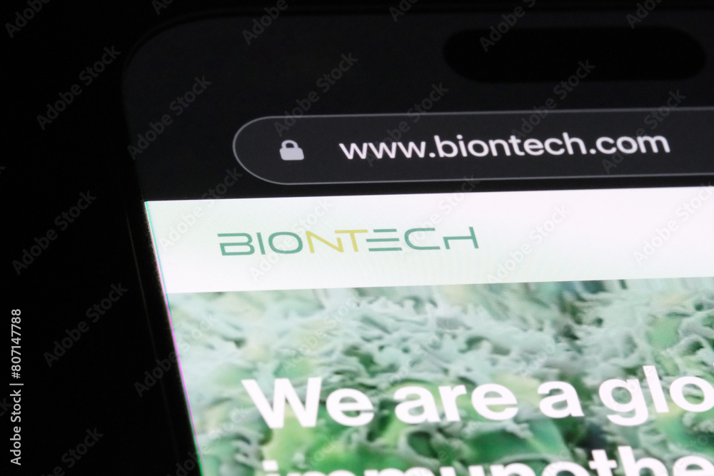 Shanghai,China-May 6th 2024: BioNTech company logo on website Stock ...