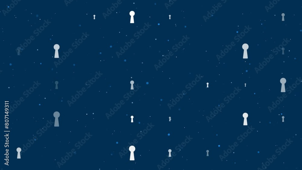 Template animation of evenly spaced keyhole symbols of different sizes ...