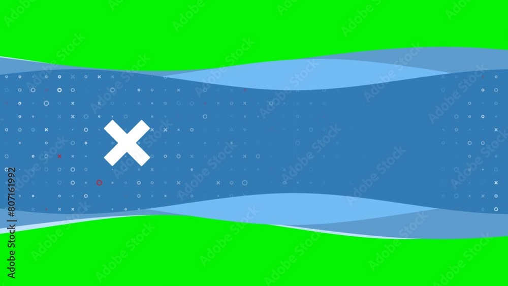 Animation of blue banner waves movement with white multiplication ...