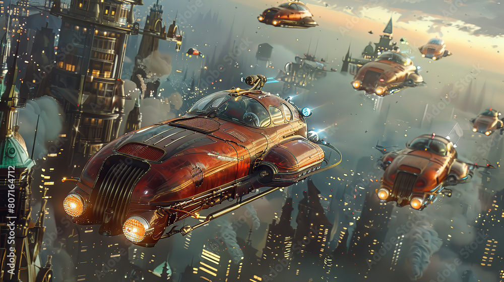 steampunk, city, machines, gears, industrial, retro-futuristic ...