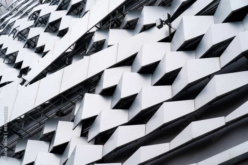 modern Aluminium composite material architecture gray color and Hexagon ...