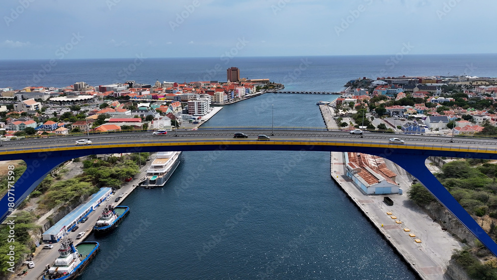 Curacao Bridge At Punda In Willemstad Curacao. Caribbean Island ...