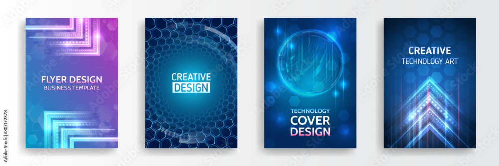 Modern technology design for posters. Futuristic background for flyer ...