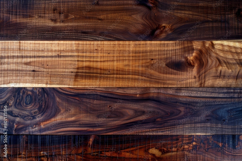 Three black walnut boards with oil finish give the table a unique ...