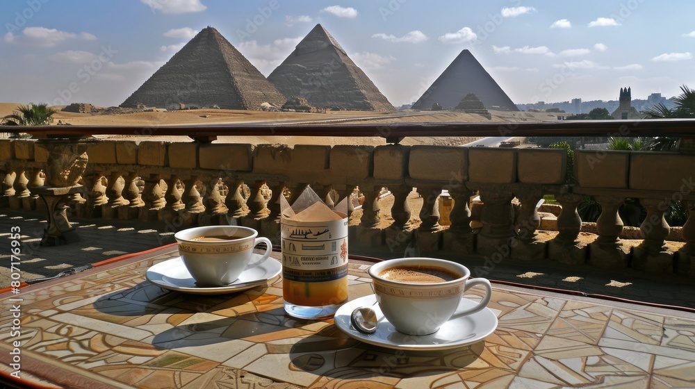 an authentic Egyptian breakfast spread, complete with traditional ...