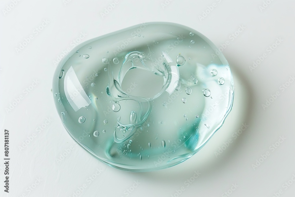 Gel. Green gel texture with bubbles swoosh swatch sample cosmetics ...