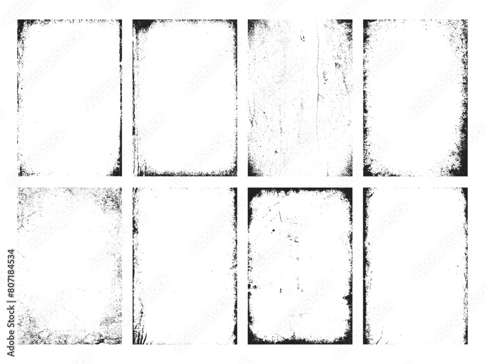 Set of old worn vintage paper texture. Grunge overlay distressed retro ...