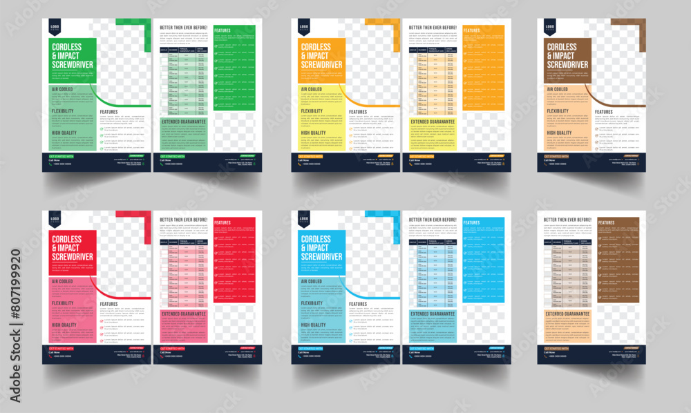 Technical Data Sheet layout template. Product Catalogue & modern a4 ...