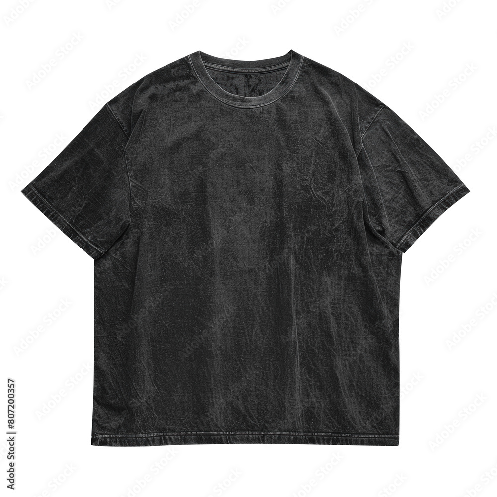 PNG Oversized Acid Washed Black Blank T-shirt Mockup Isolated On ...