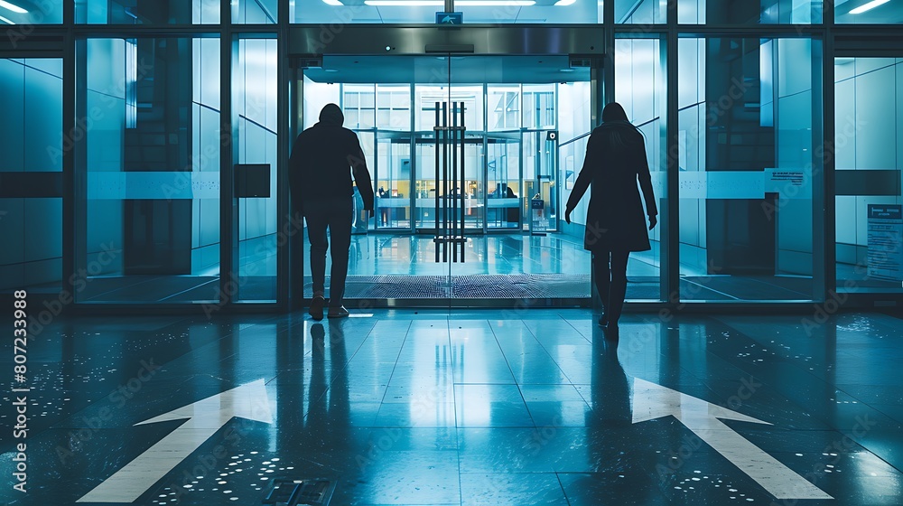 Safety Drill Success, Calm Evacuation Follows Marked Path. Employees ...