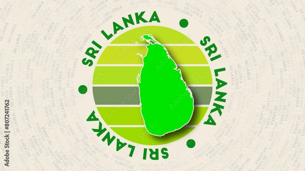 Sri Lanka logo intro. Badge with the circular name and map of country ...