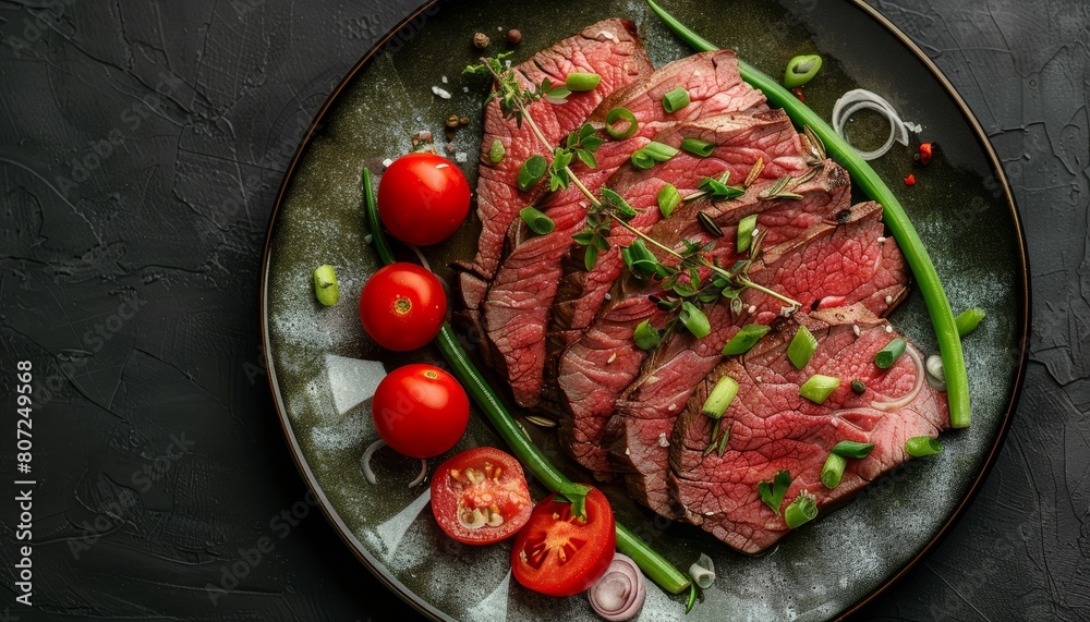 Traditional Commonwealth Sunday roast with sliced cold roast beef ...