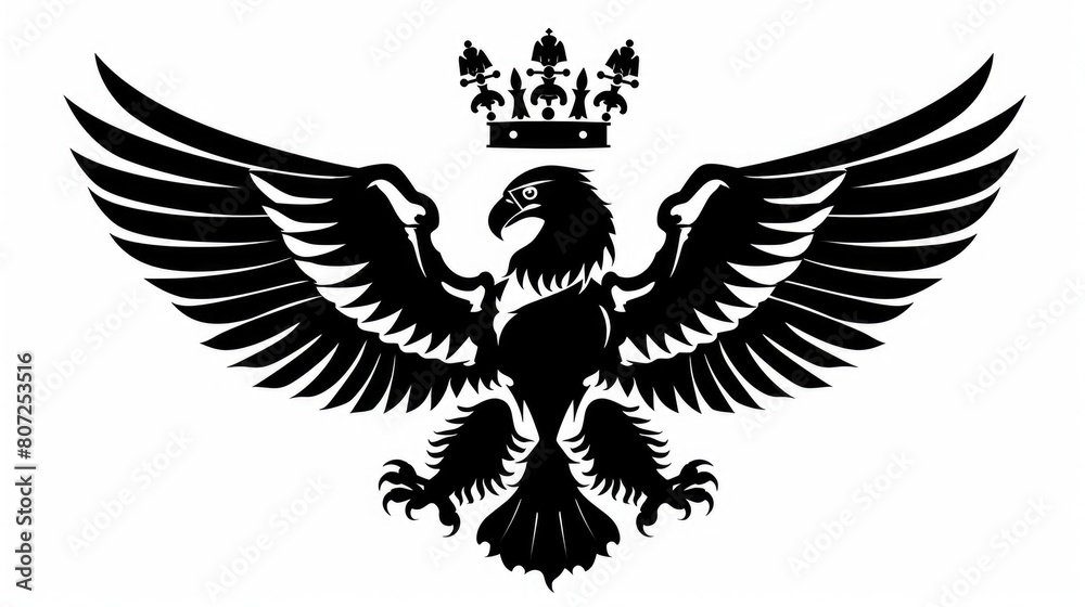 Byzantine Heraldry: Double Headed Eagle Silhouette with Crown ...