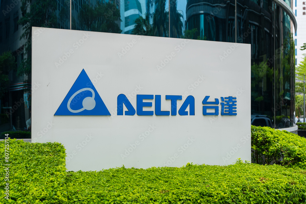 Technology company called Delta signage in Taipei city Stock Photo ...