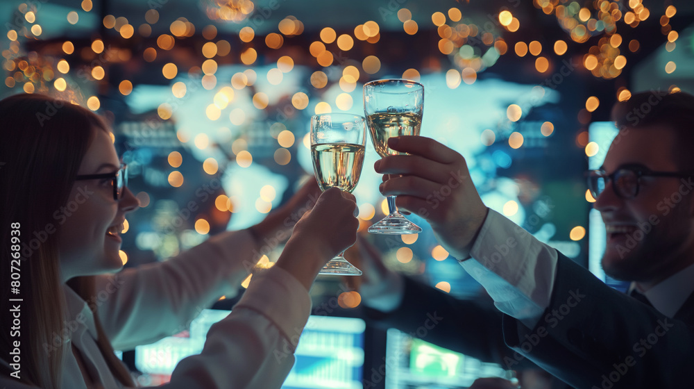 Against a backdrop of sparkling lights and cheering colleagues, the ...