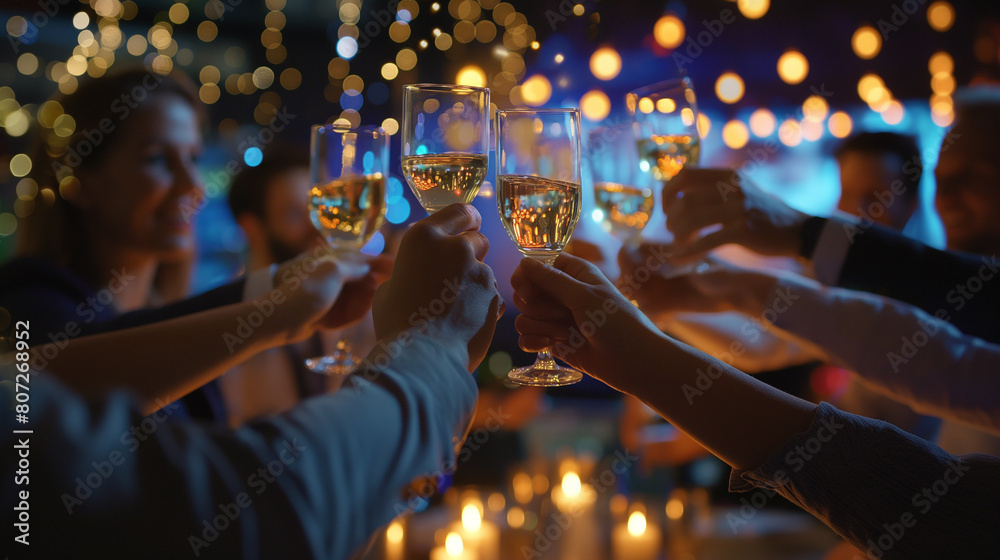 Against a backdrop of sparkling lights and cheering colleagues, the ...