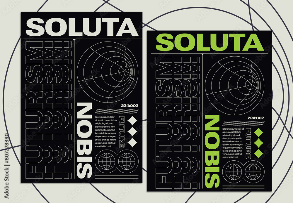 Brutalism Style Poster Layout Design with Bold Typography Stock ...