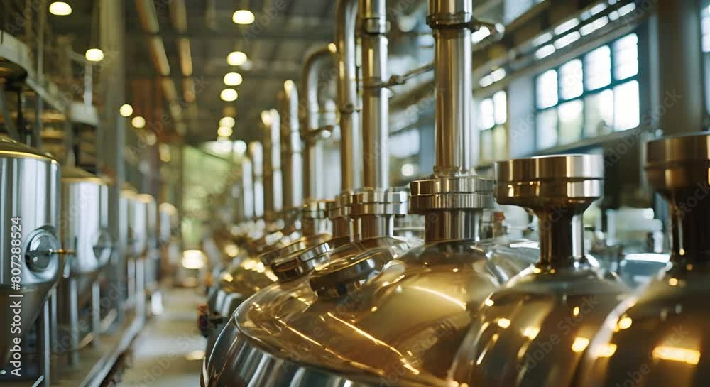 Factory processing alcohol in fermentation tank with chemical conveyor ...