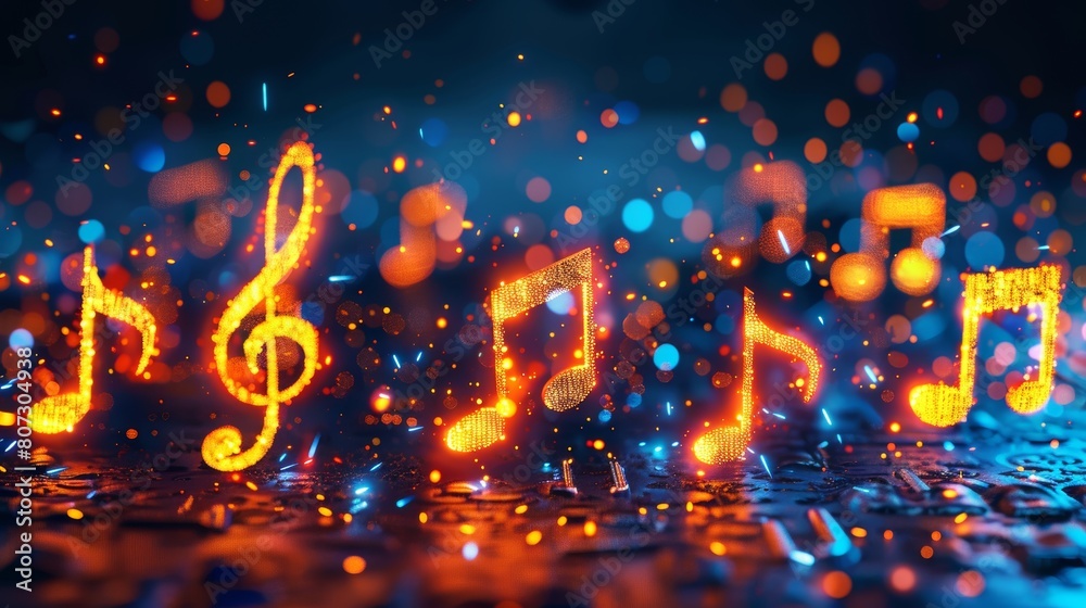 Colorful abstract music notes background, musical notes pattern for ...