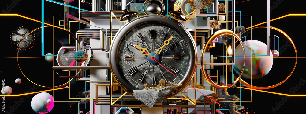Time takes on a psychedelic form with a mesmerizing clock, its vibrant ...
