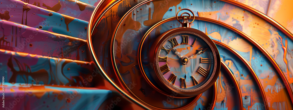 Time takes on a psychedelic form with a mesmerizing clock, its vibrant ...
