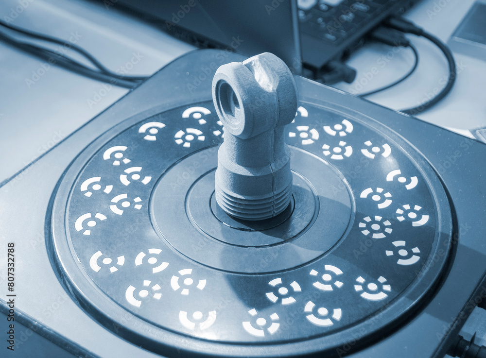 3D Scanning of object. Three-dimensional scanner with blue laser ...