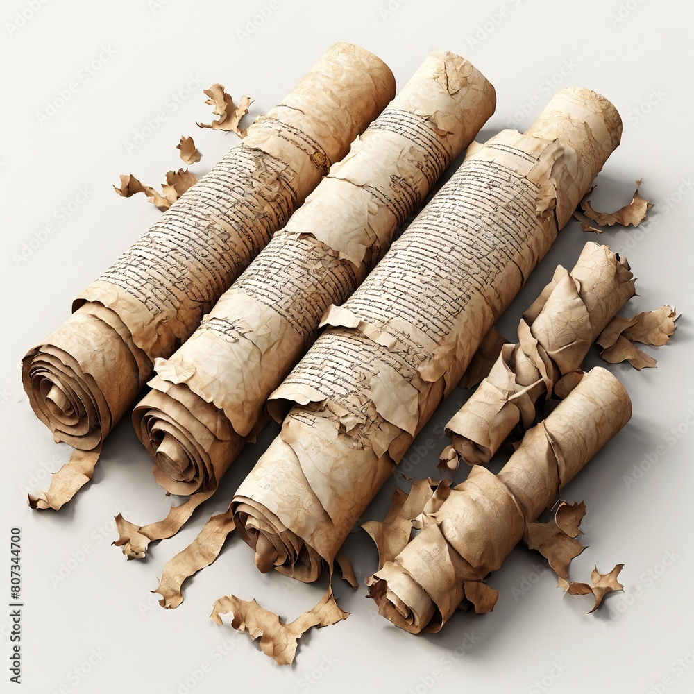 Ancient Scrolls Unveiled Realistic 3D Render of Aged Manuscripts with ...
