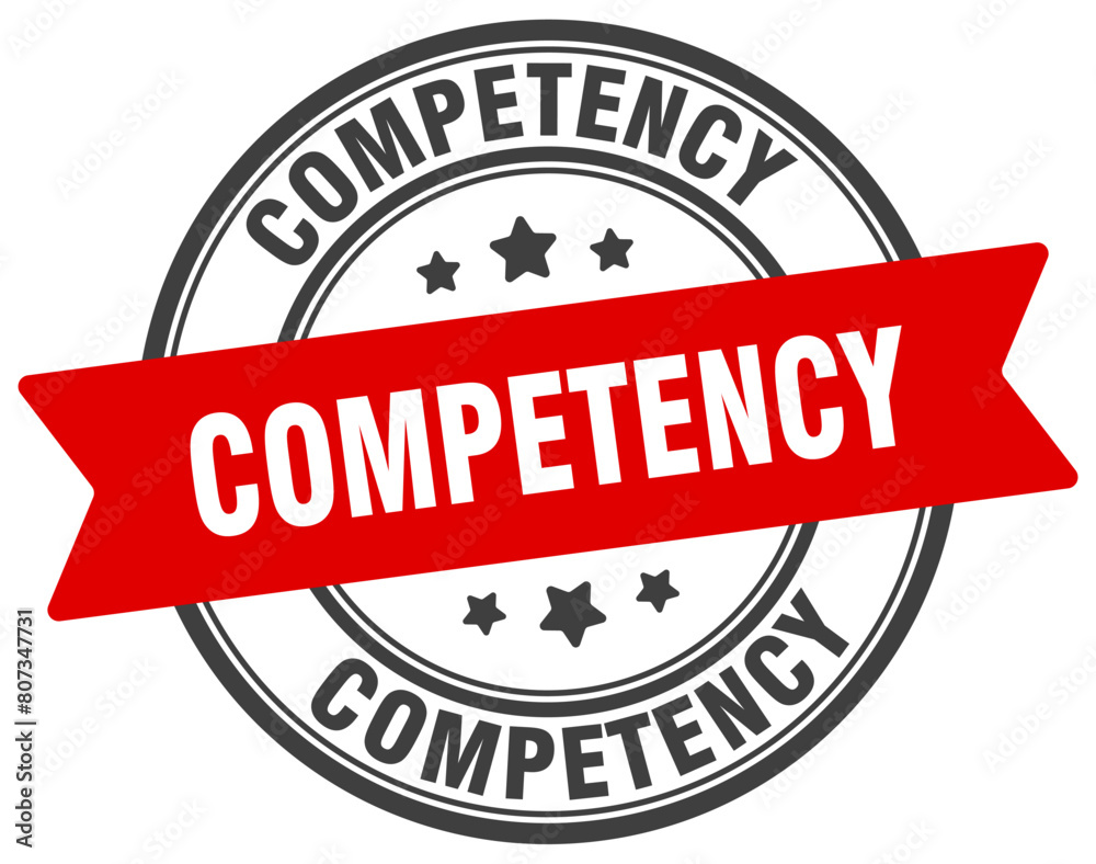 competency stamp. competency label on transparent background. round ...