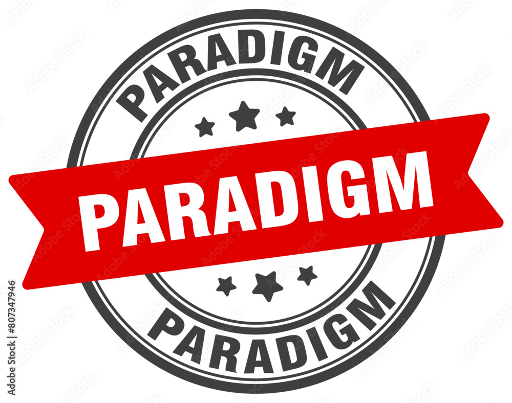 paradigm stamp. paradigm label on transparent background. round sign ...