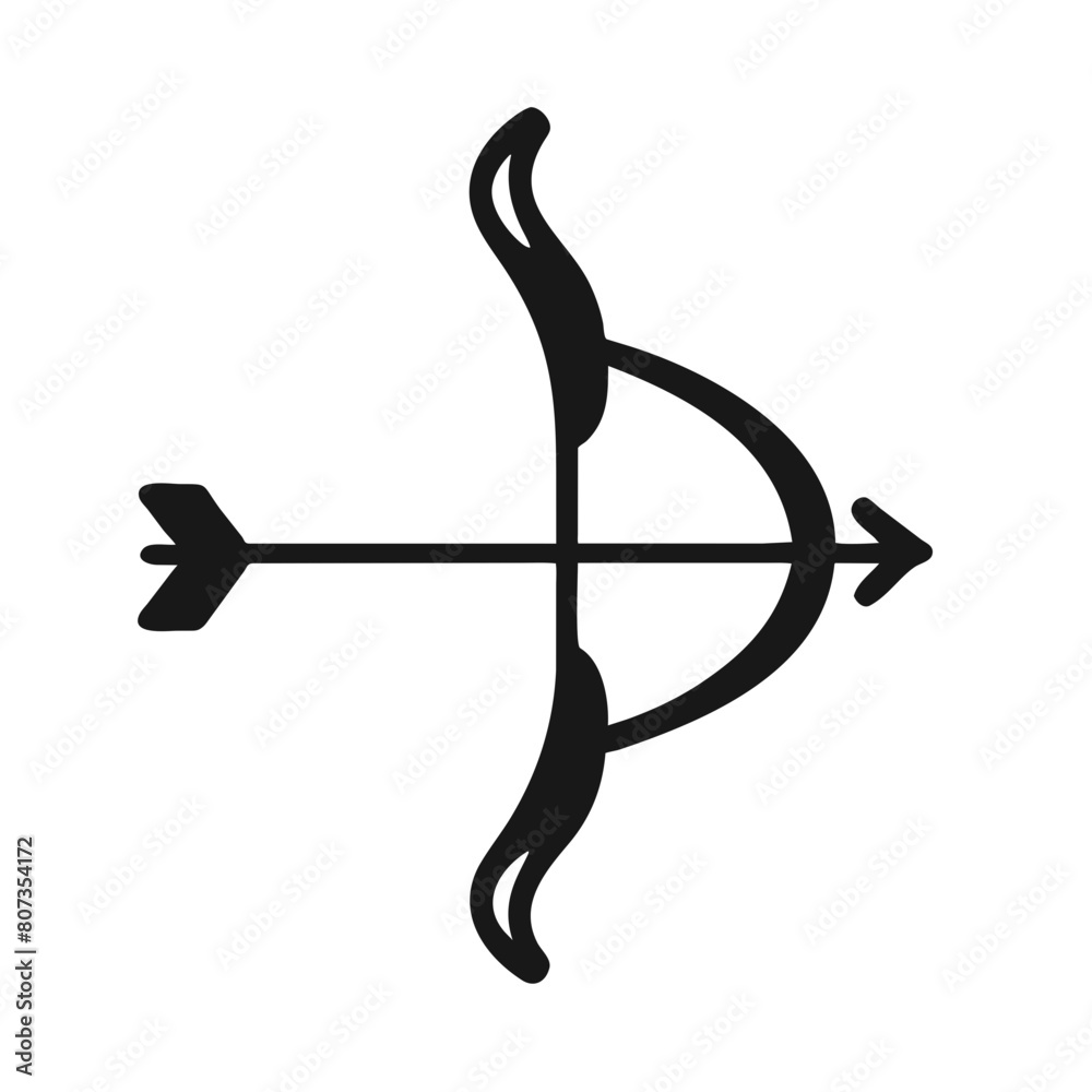 Archery Icon - High-Quality Vector Illustration of Bow and Arrow Symbol ...