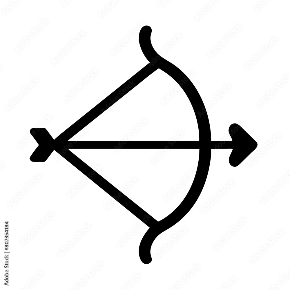 Archery Icon - High-Quality Vector Illustration of Bow and Arrow Symbol ...