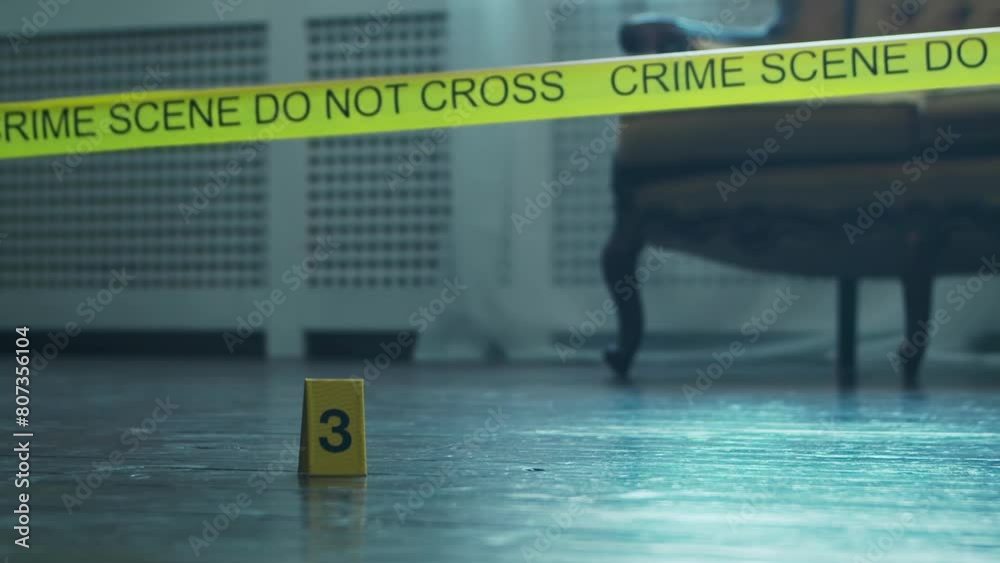 Closeup of a Crime Scene in a Deceased Person's Home. Dead man, Police ...